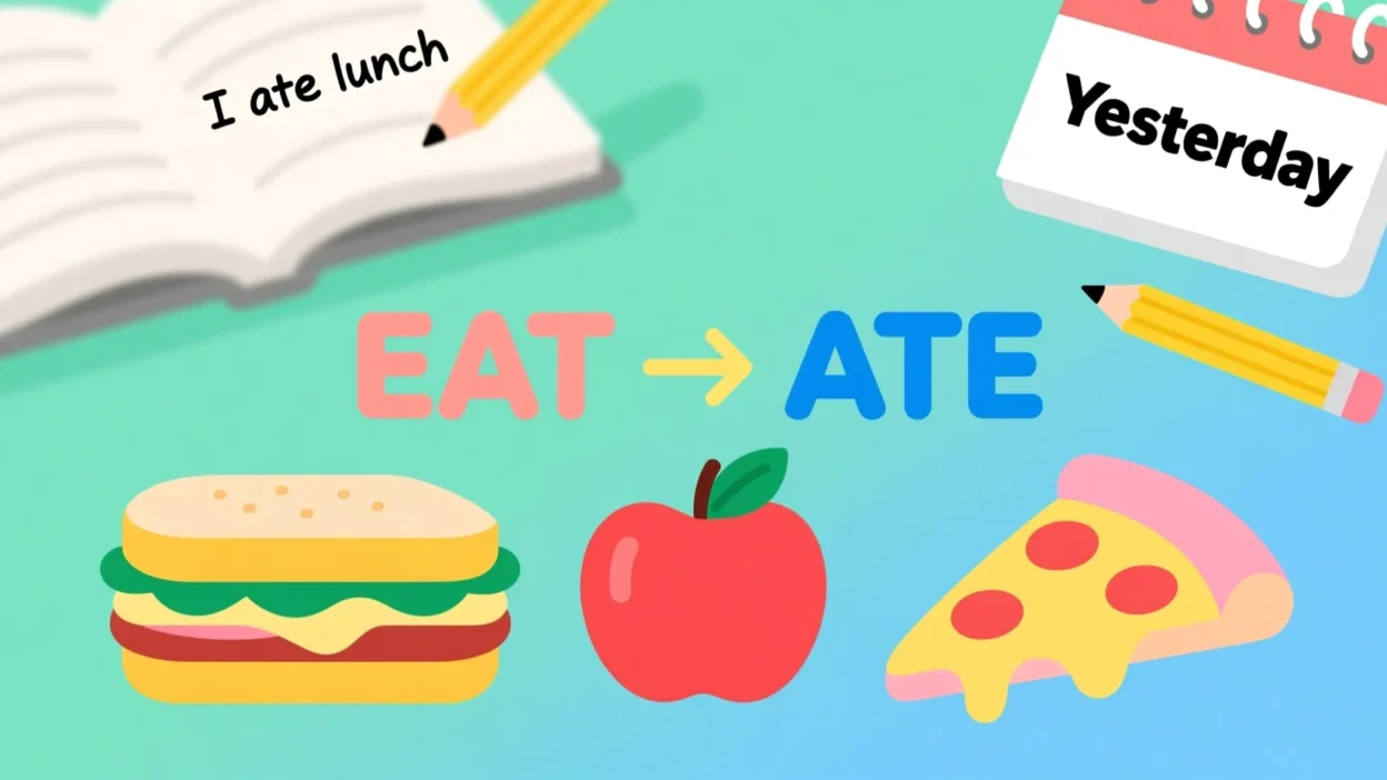 Past Tense of Eat 🍕: Ate Definition, Examples & Practice Tips